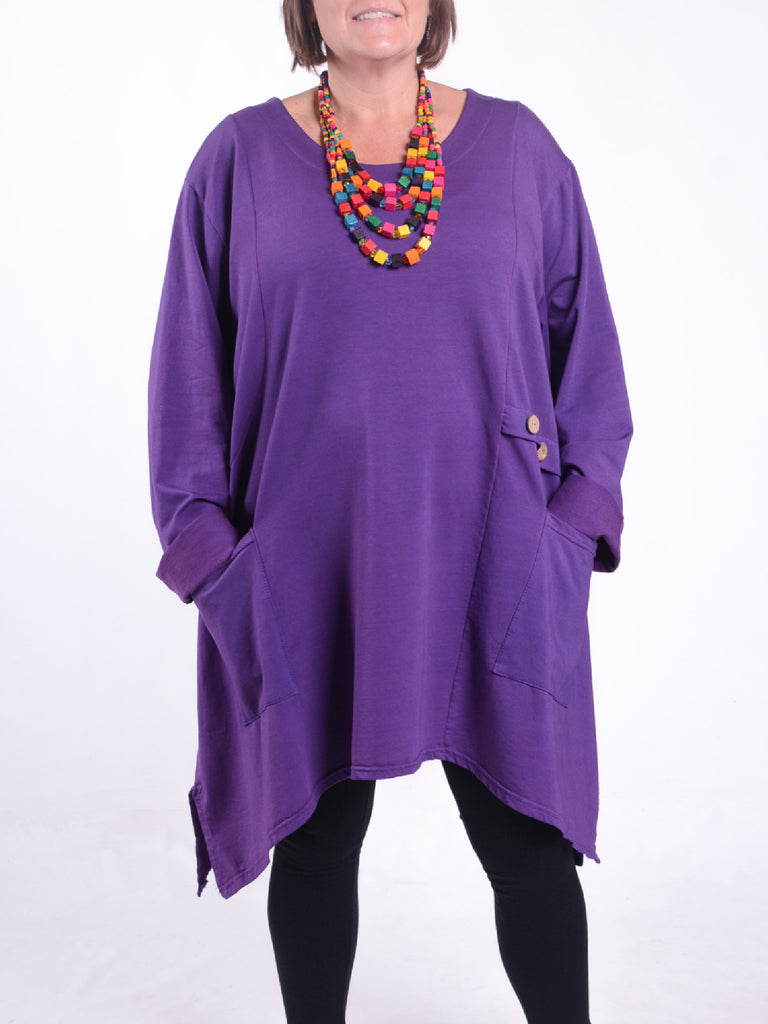 Asymmetric Button Tunic - 11112 | Pure Plus Clothing