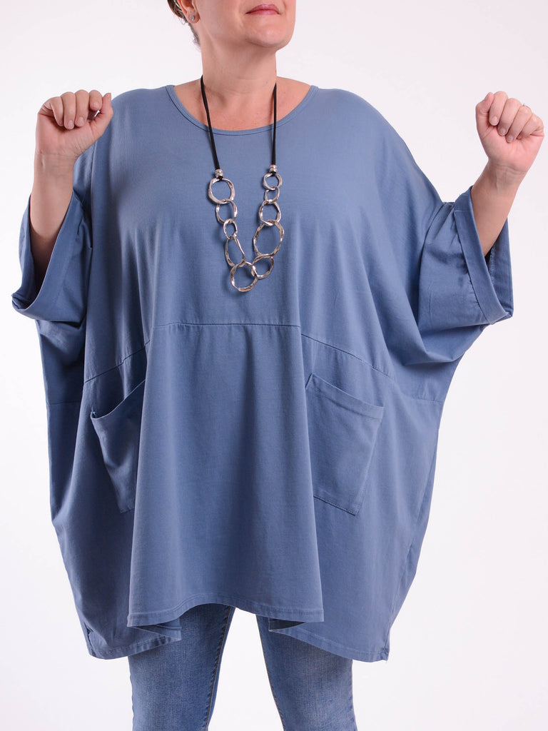 Lagenlook Oversized Jersey Cotton Tunic -10077C PLAIN | Pure Plus Clothing