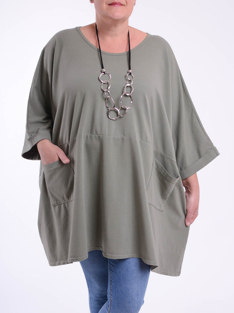 Lagenlook Oversized Jersey Cotton Tunic -10077C PLAIN | Pure Plus Clothing