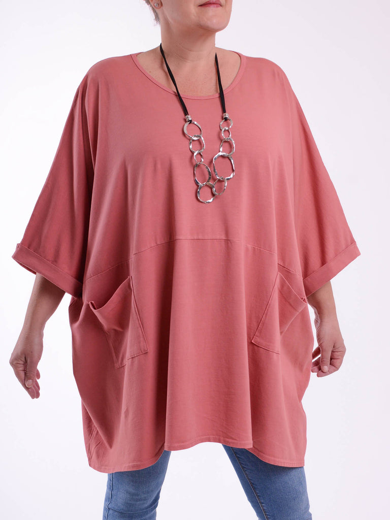 Lagenlook Oversized Jersey Cotton Tunic -10077C PLAIN | Pure Plus Clothing