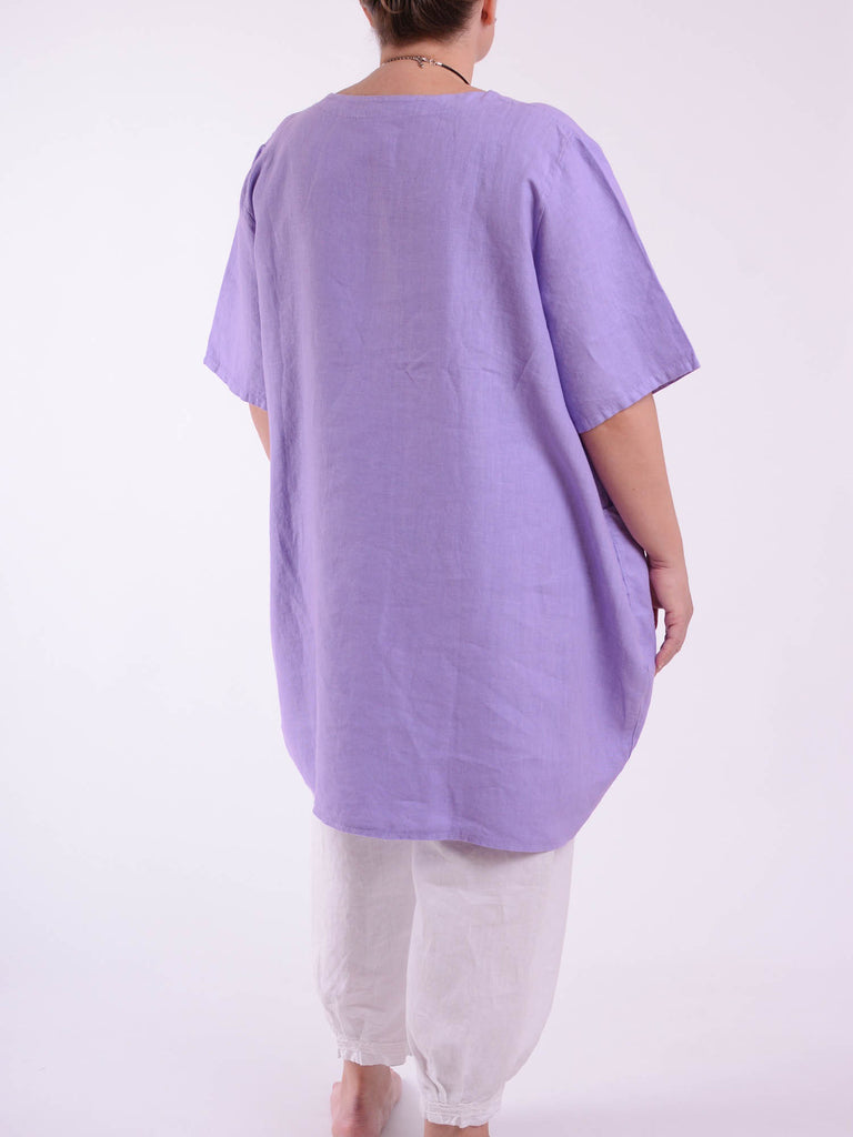 Heavy Linen Quirky Tunic Short Sleeve - 9457 | Pure Plus Clothing