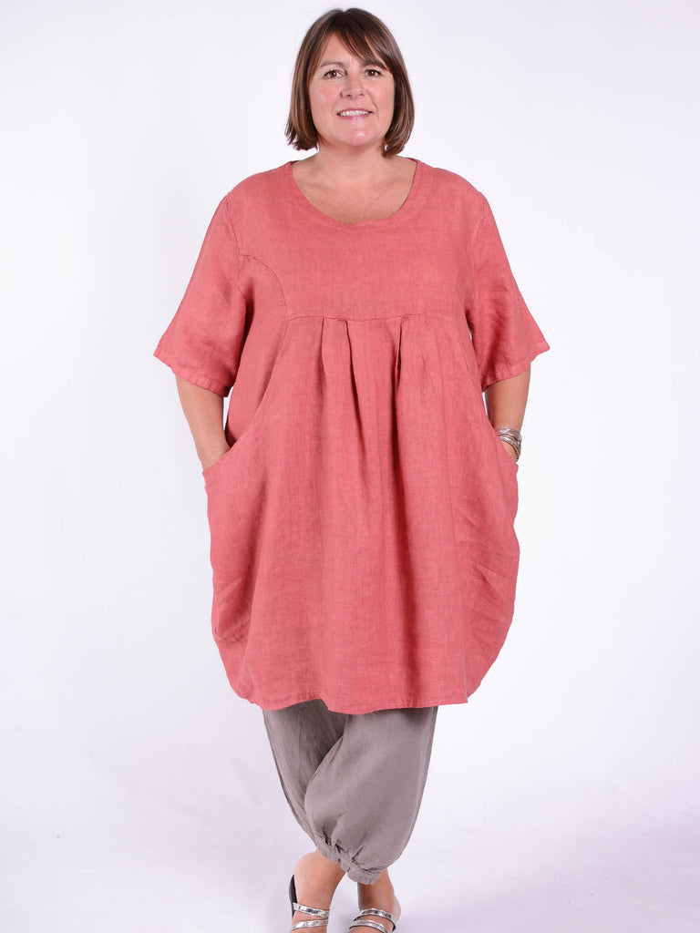 Heavy Linen Quirky Tunic Short Sleeve - 9457 | Pure Plus Clothing