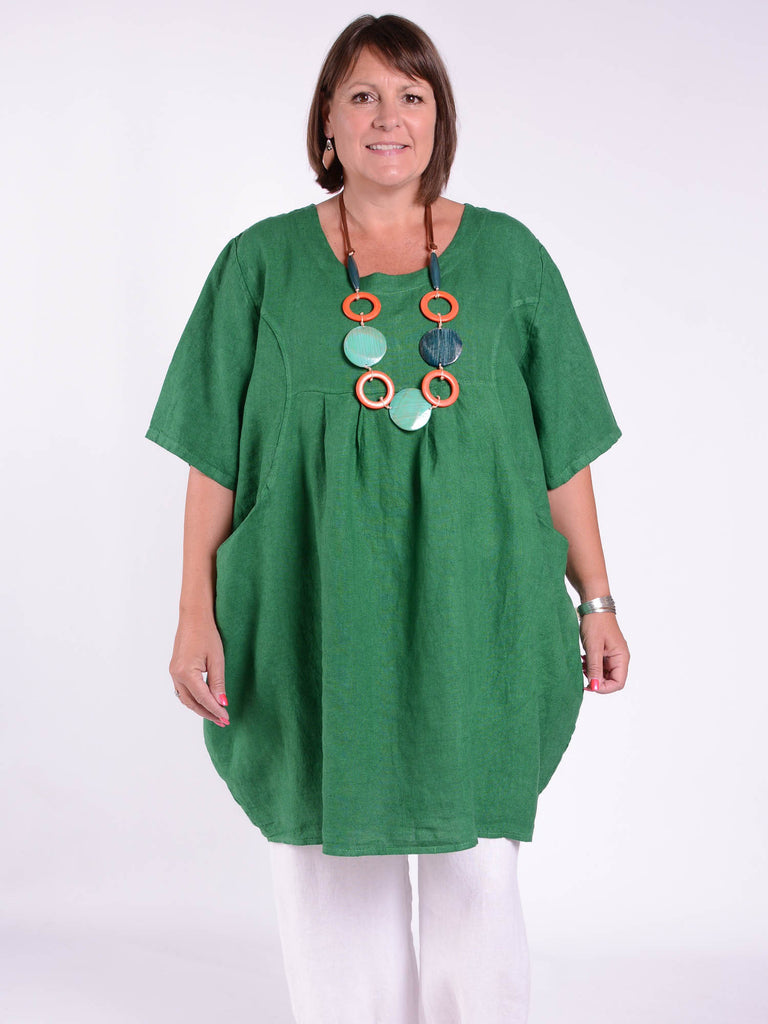 Heavy Linen Quirky Tunic Short Sleeve - 9457 | Pure Plus Clothing